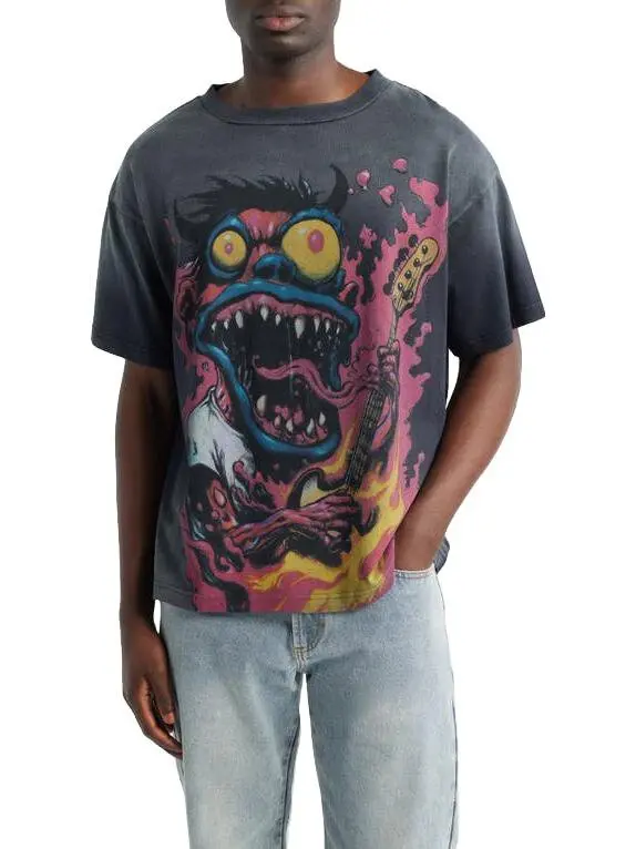 ROLLING LOUD Vortex Tour Cotton Graphic T-shirt - Washed Black