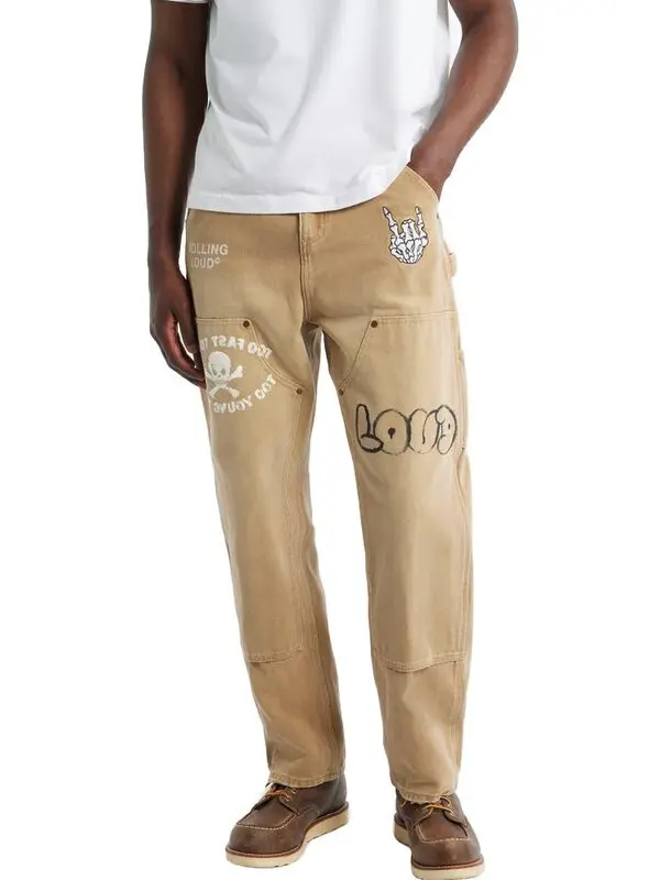 ROLLING LOUD Cotton Blend Work Pants - Tan