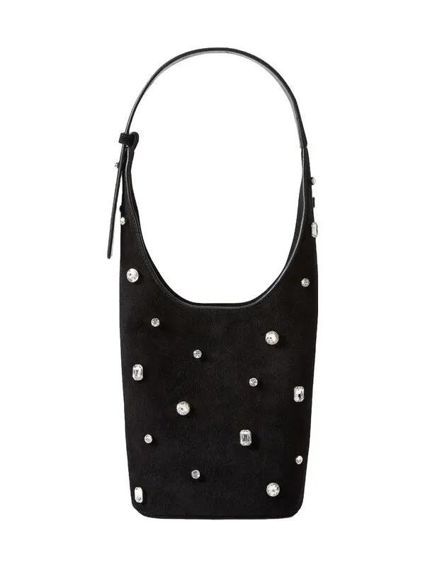 Veronica Beard Crystal Embellished Loop Bag - Black