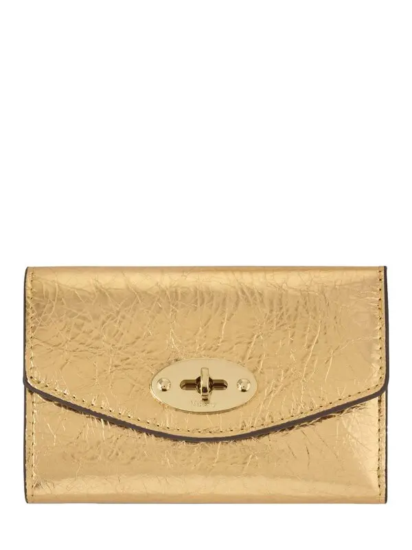 Mulberry Darley Metallic Leather Wallet On Chain - Somerset Gold