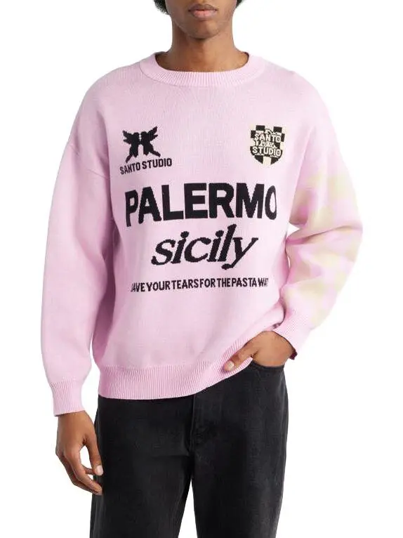 SANTO STUDIO Palermo Crewneck Sweater - Gratitude Pink
