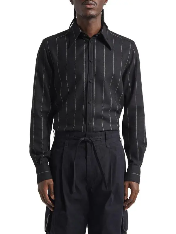 Dolce & Gabbana Gold Fit Pinstripe Flannel Shirt - Rigato