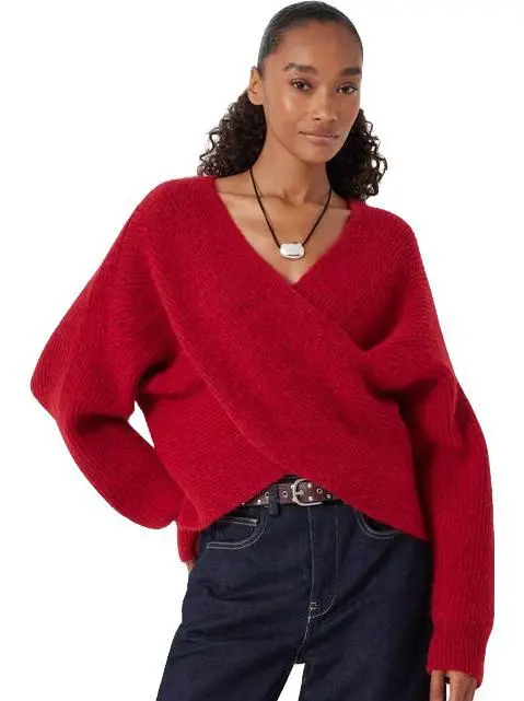 HUSH Betty Wool Blend Sweater - Fiery Red
