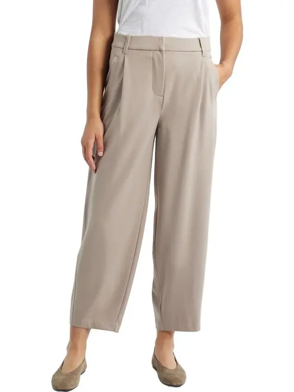 Wit & Wisdom Ultra Skyrise Pleated Barrel Leg Ankle Pants - Simply Taupe