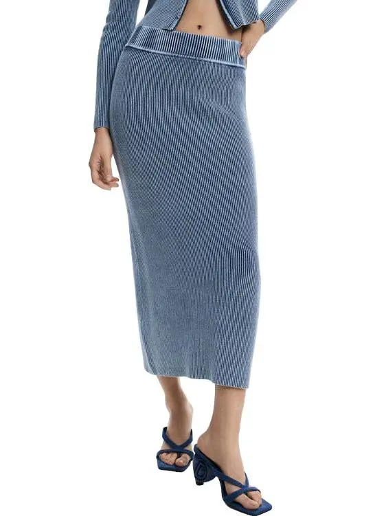 Desigual Ribbed Maxi Skirt - Navy