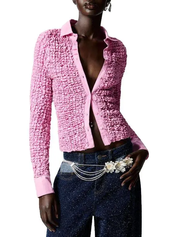 Desigual Textured Shirt - Pink