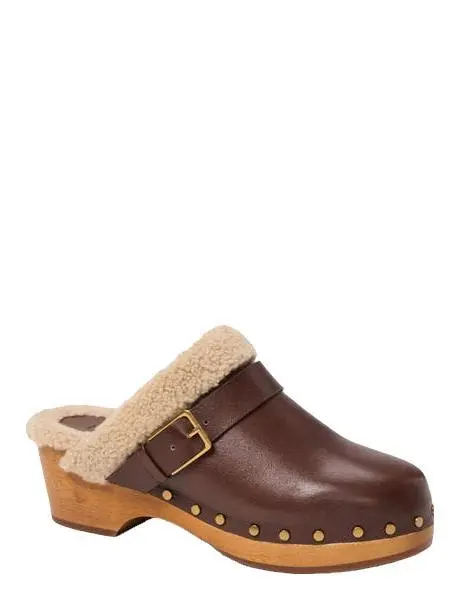 Paige Helena Faux Shearling Clog - Auburn