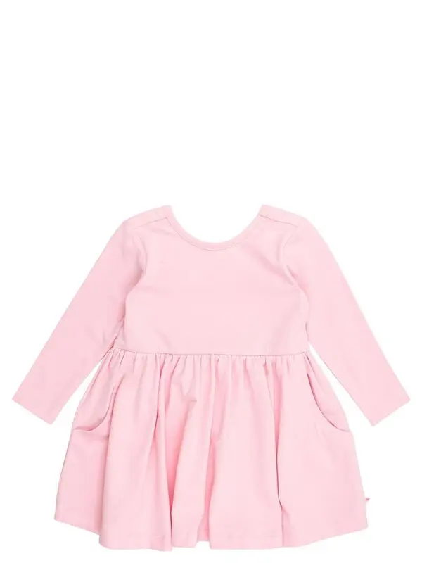 RUFFLEBUTTS Knit Long Sleeve Twirl Dress - Pink