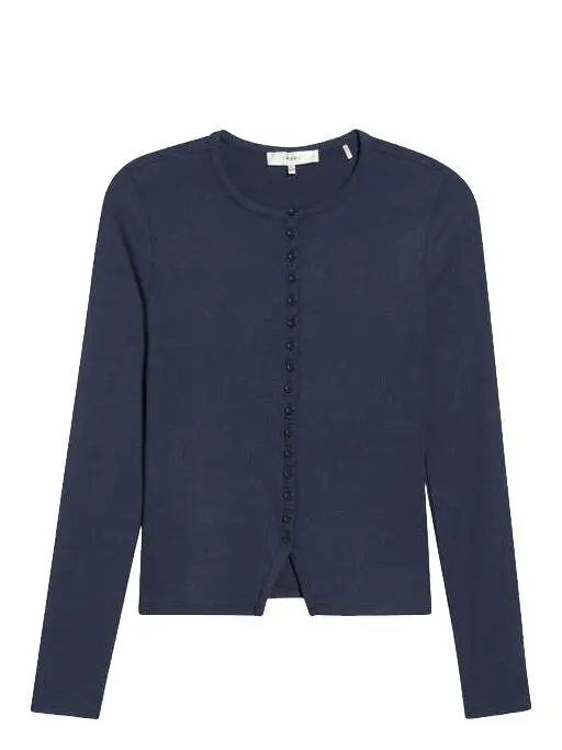 FRAME The Rib Splay Stretch Modal Cardigan - Navy