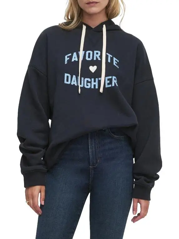 FAVORITE DAUGHTER Graphic Hoodie - Navy/light Blue