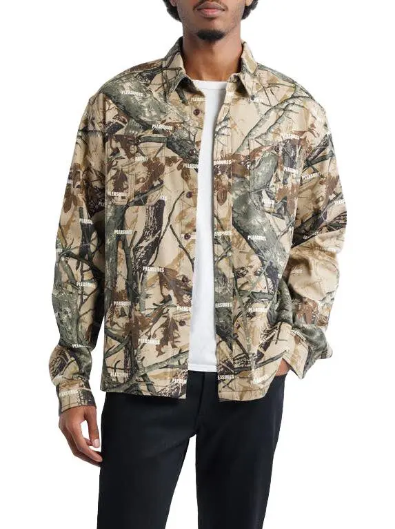 PLEASURES Sensation Hunting Uflage Hunting Button-up Shirt - Camo