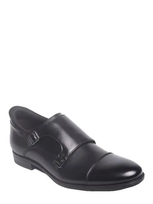 MARC JOSEPH NEW YORK Leather Double Monk Oxford - Black Napa Leather