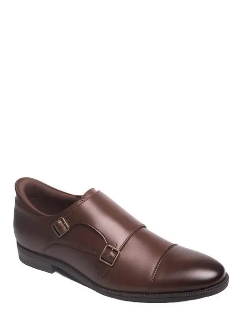 MARC JOSEPH NEW YORK Leather Double Monk Oxford - Brown Napa Leather