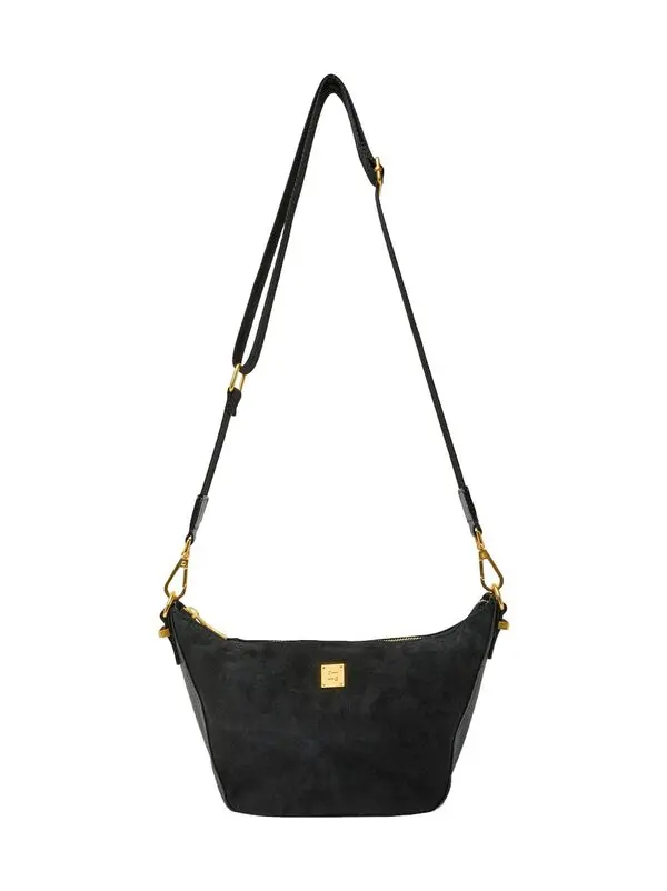 THINK ROYLN Moonbeam Suede Shoulder Bag - Black Suede Leather