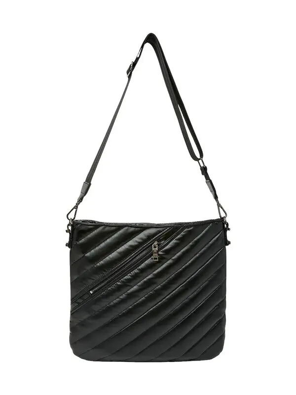 THINK ROYLN Vip Quilted Suede Shoulder Bag - Black Tuscana