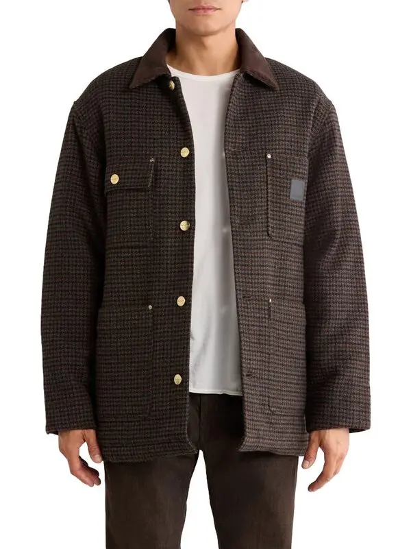Carhartt Work In Progress Lowis Brushed Houndstooth Chore Coat - Vitola Heather