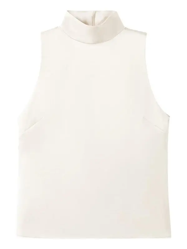 Mango Sleeveless Satin Top - Light Beige
