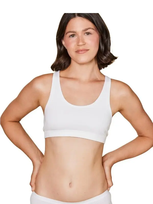 MEADOW Glide Cotton Racerback Bralette - White