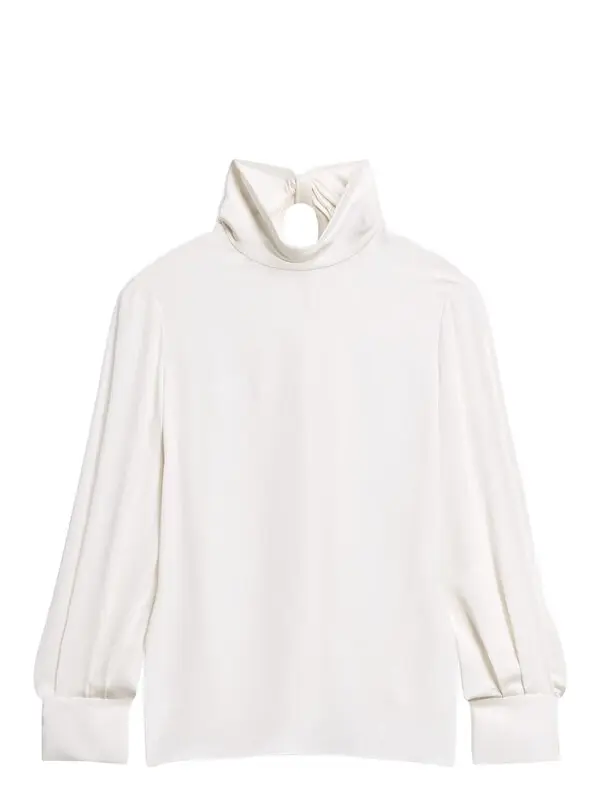 Theory Long-sleeve Tie-neck Silk Blouse - Ivory - C0