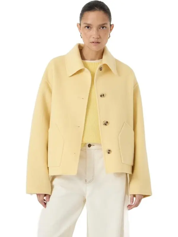 HUSH Pure Wool Double-faced Jacket - Butter Yellow