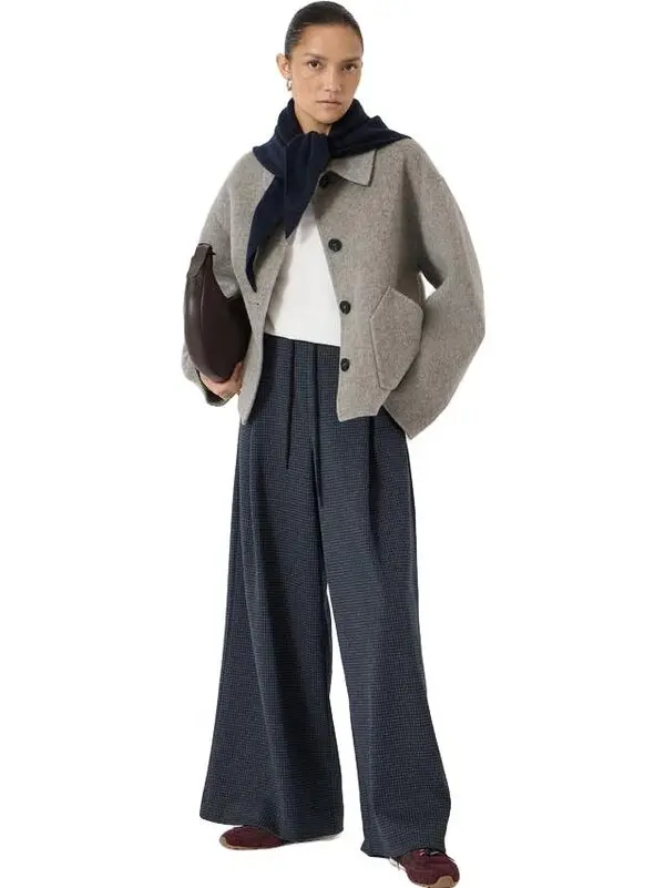 HUSH Pure Wool Double-faced Jacket - Light Grey Marl