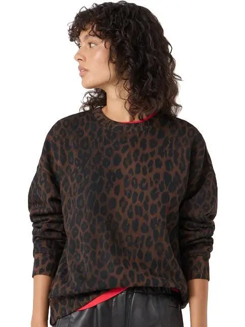 HUSH Leopard Print Cotton Sweatshirt - Soft Leopard