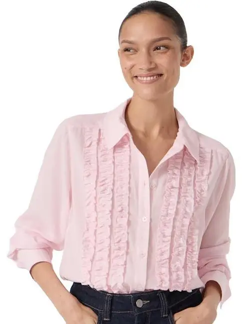 HUSH Chiffon Ruffle Blouse - Soft Pink
