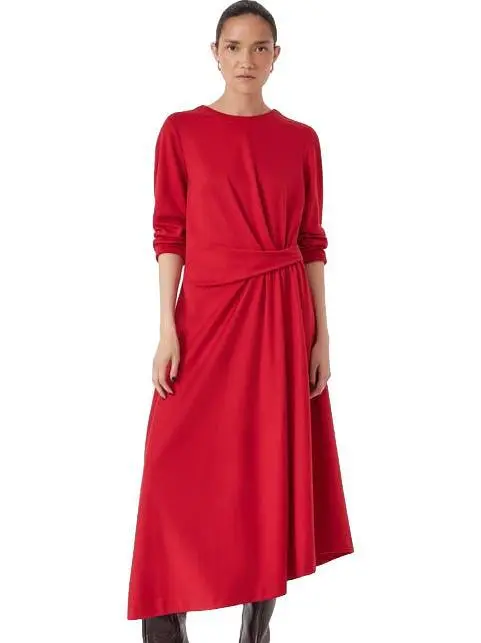 HUSH Asymmetric Hem Jersey Dress - Scarlet Red