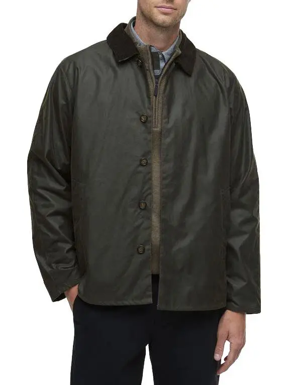 Barbour Lorden Waxed Cotton Mackintosh Jacket - Olive