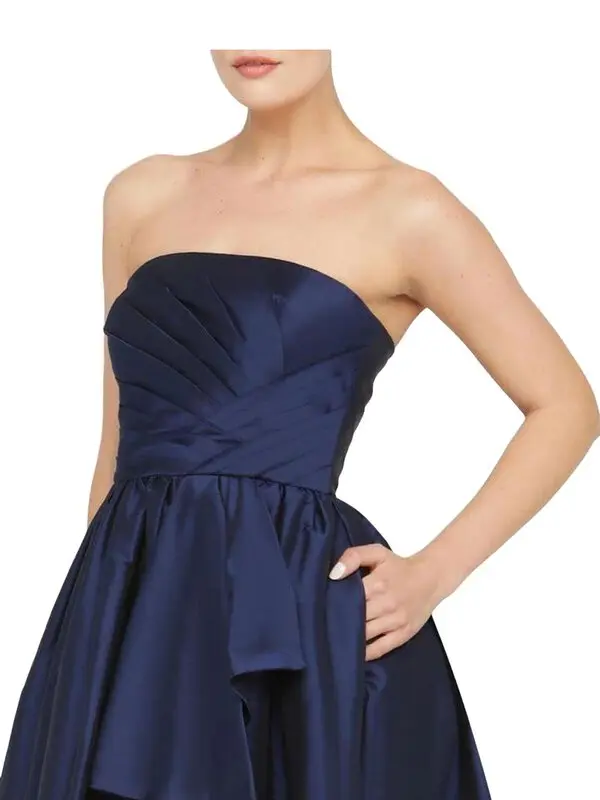 Theia Esmerina Strapless Taffeta Gown - Navy