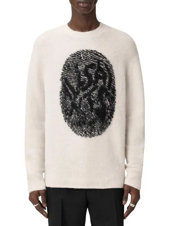 ALLSAINTS Ridges Logo Sweater - Black/ecru White
