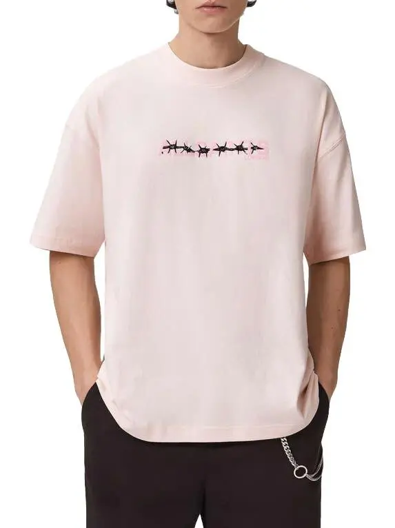 ALLSAINTS Deterent Cotton Graphic T-shirt - Soft Pink