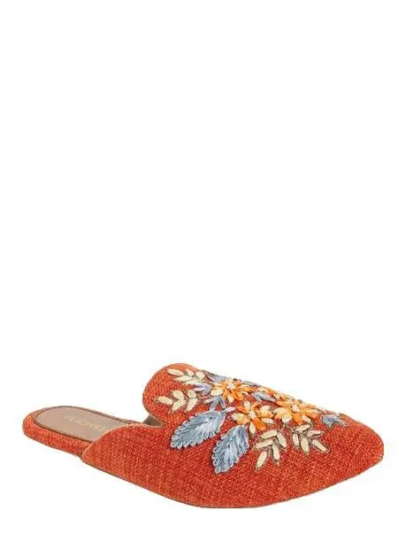 FUCHSIA Jute Embroidered Mule - Pink