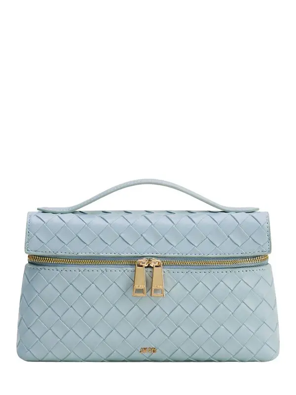 Jw Pei Woven Faux Leather Top Handle Crossbody Bag - Blue