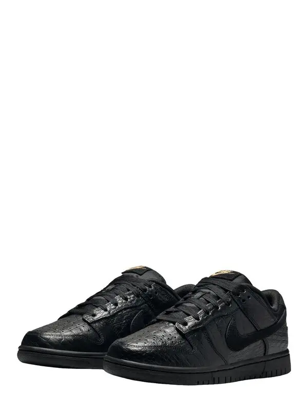 Nike Dunk Low Croc Embossed Basketball Sneaker - Black/metallic Gold/off Noir
