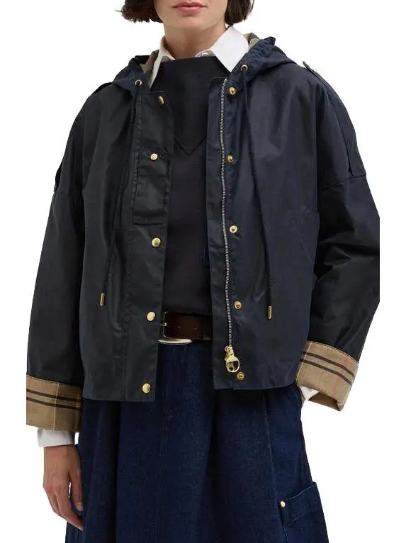 Barbour Ryedale Waxed Cotton Jacket - Royal Navy/dress Tartan