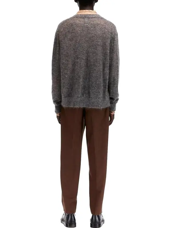 VOWELS 7g Jersey Knit Cardigan - Gray