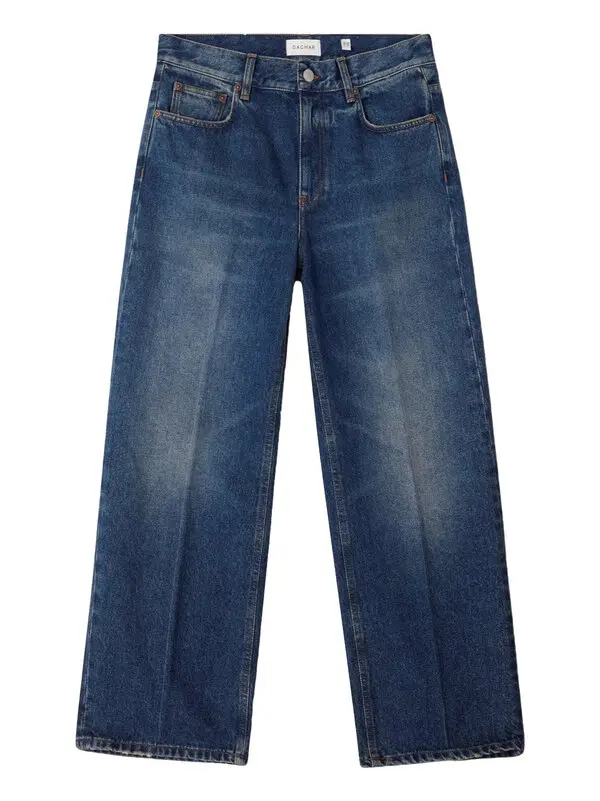 HOUSE OF DAGMAR Jeans Cropped Vintage Denim - Blue