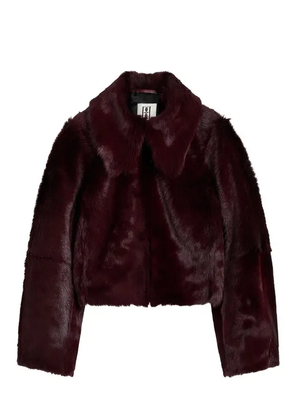BY MALENE BIRGER Rowani Shearling Calf Jacket - Cabernet