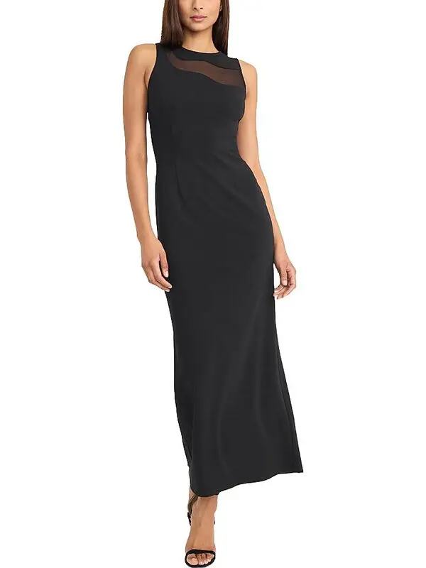 Maggy London Scuba Crepe Back Slit Dress - Black
