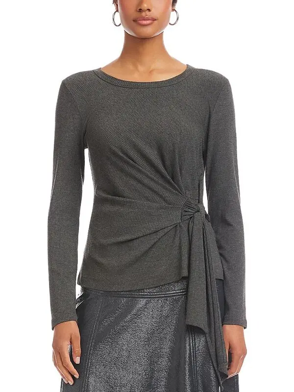 Fifteen Twenty Addy Side Knot Top - Charcoal