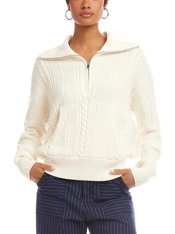 Fifteen Twenty Karin Half Zip Sweater - Cream