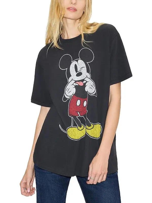 RE/DONE Silly Mickey Boyfriend Tee - Washed Black