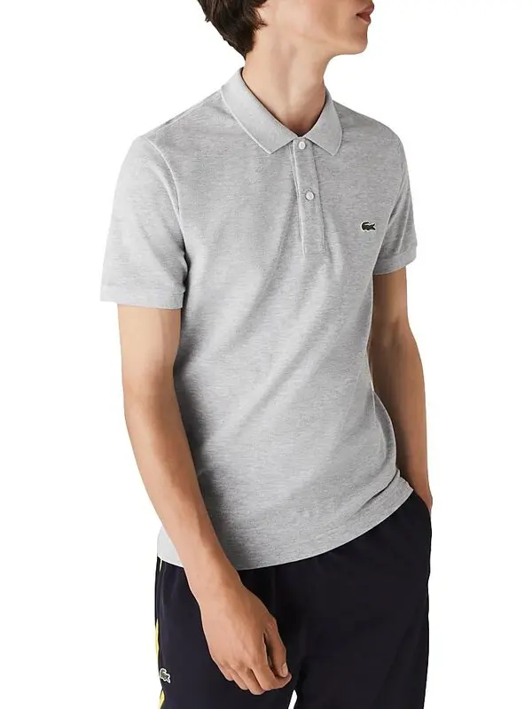 Lacoste Petit Pique Slim Fit Polo Shirt - Silver Gray Chine