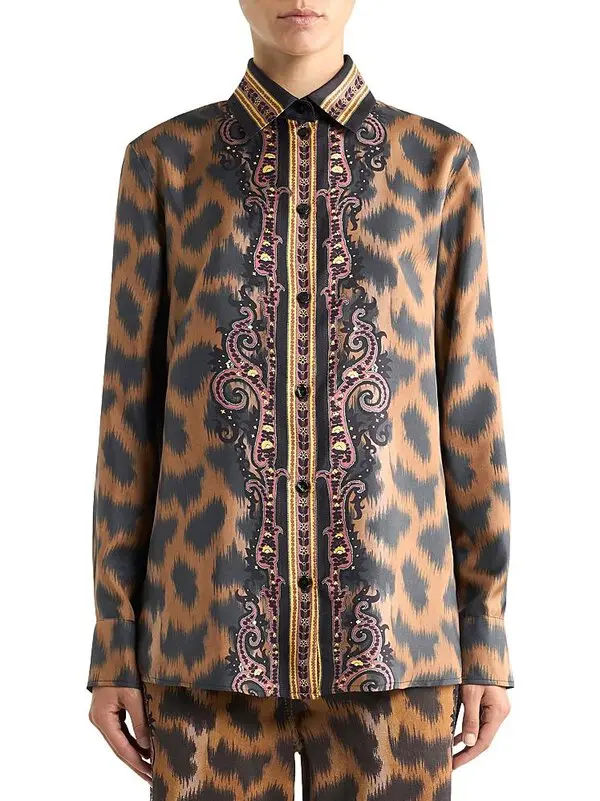Etro Printed Silk Button-up Shirt - Print On B