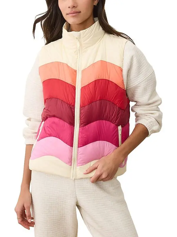 Marine Layer Sunset Puffer Vest - Warm Wave