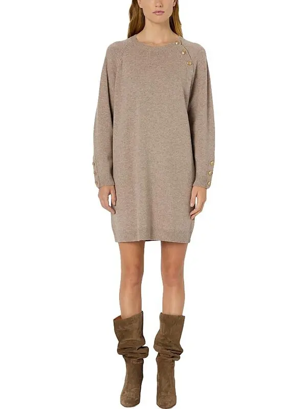Gerard Darel Loma Wool Sweater Dress - Sand