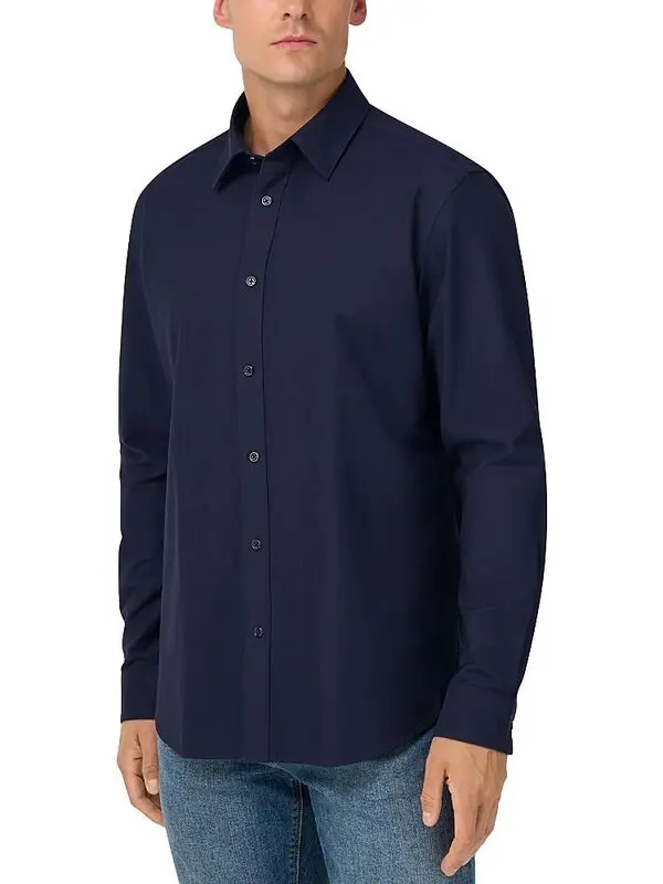 Boggi Milano Cotton Oxford Shirt - Navy Blue