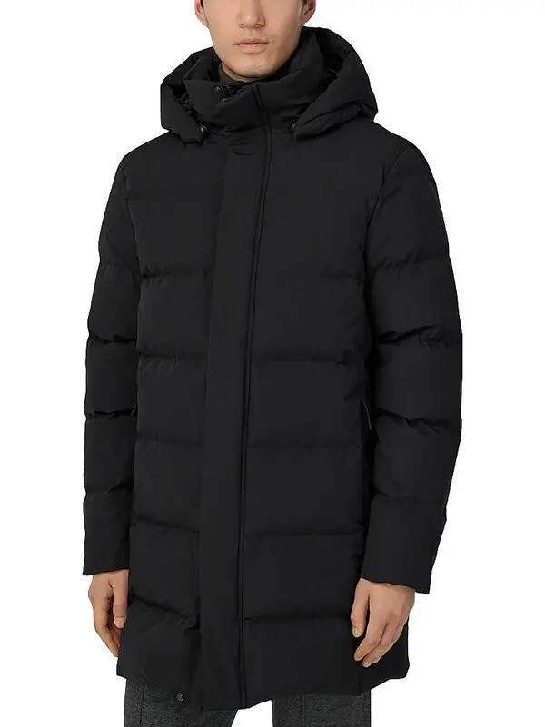 Boggi Milano Down Filled Long Parka - Black