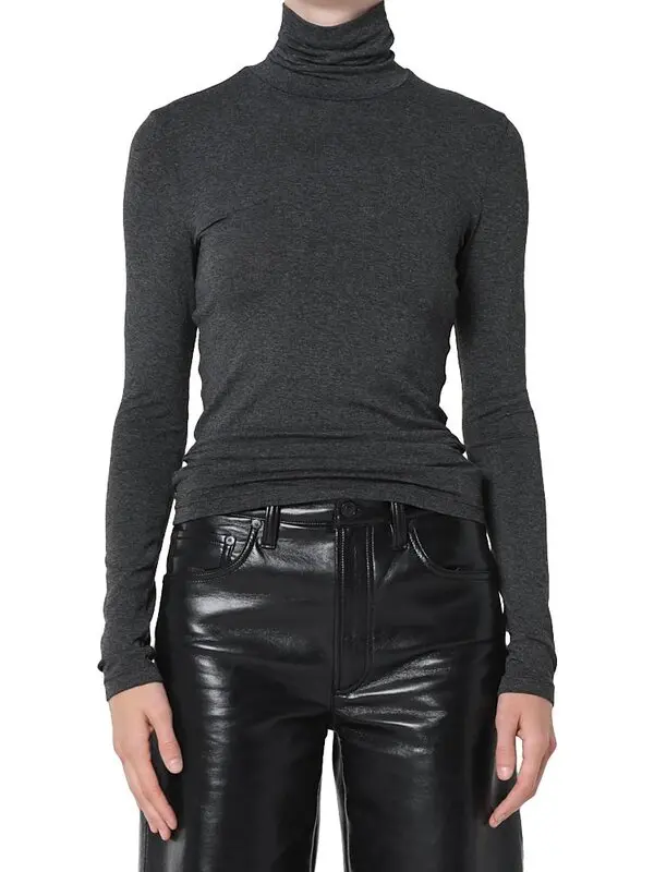 AGOLDE Pascale Turtleneck Top - Charcoal Heather